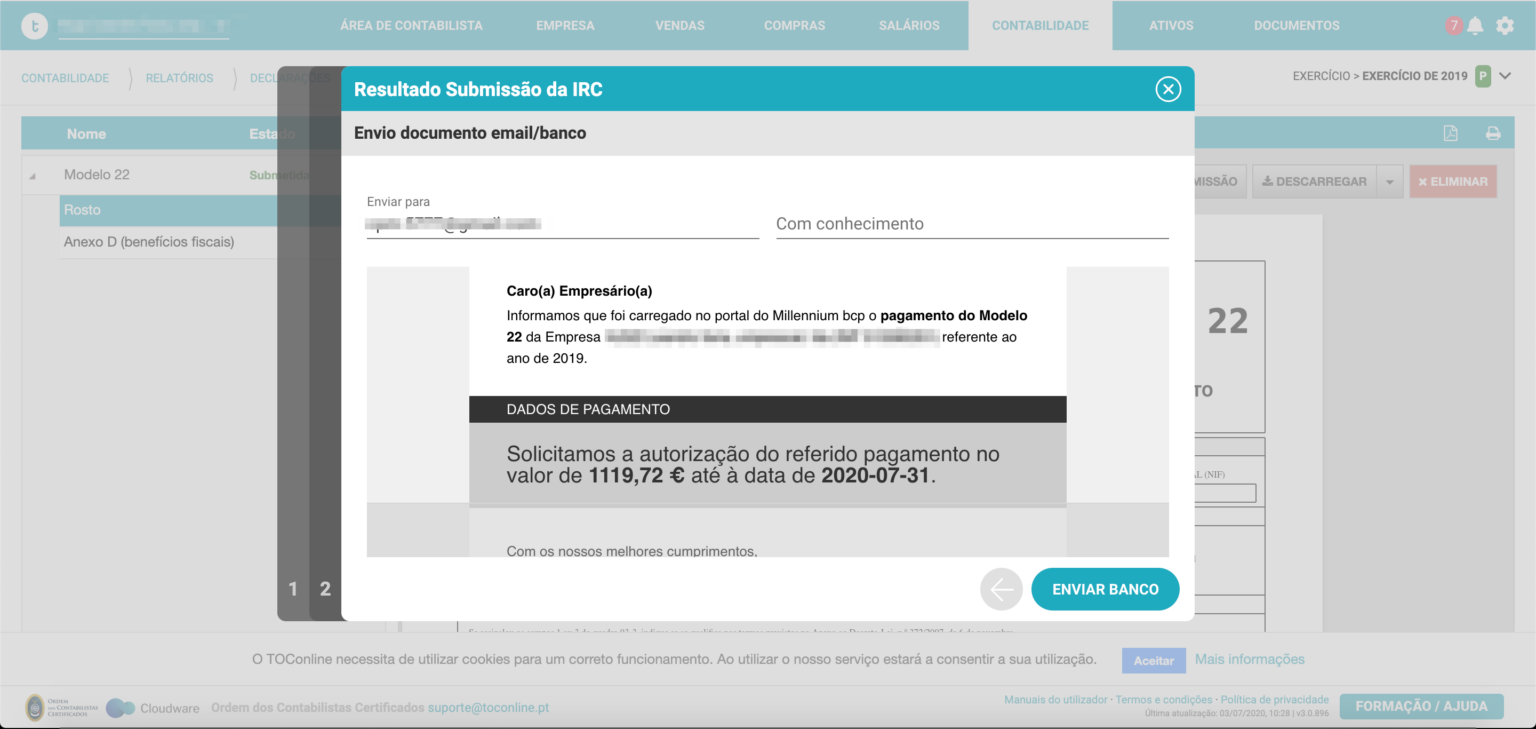 Modelo 22 – Submissão direta pelo TOConline - TOConline