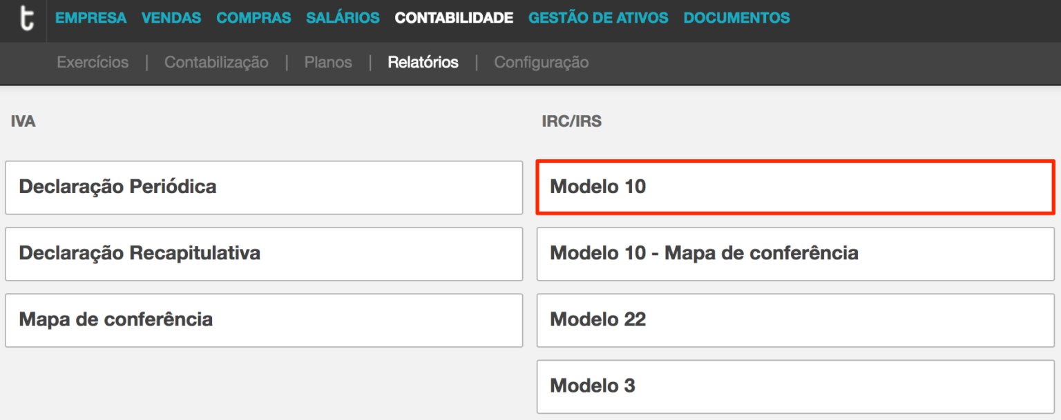 Como preencher o MODELO 10 no TOConline - TOConline