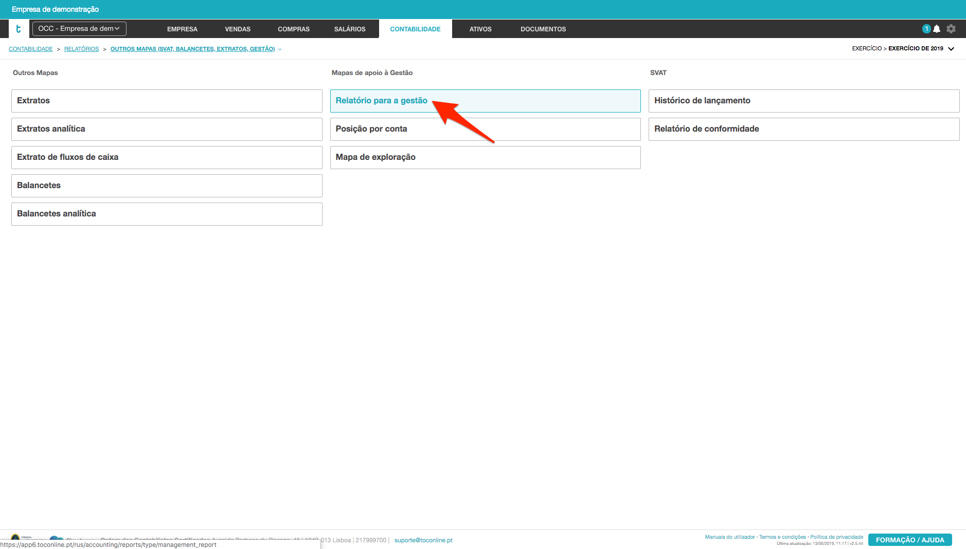 Nova funcionalidade: Relatório para a Gestão - TOConline