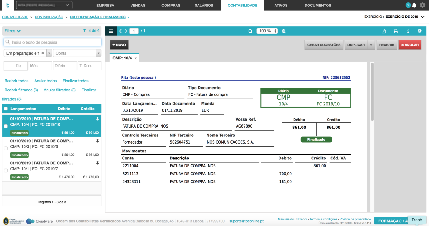Nova funcionalidade: Importar registos contabilísticos a partir do ficheiro Excel - TOConline