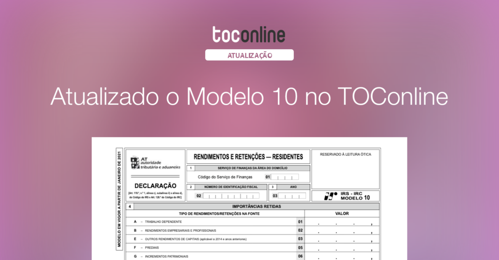 Modelo 10 – Rendimentos e retenções (Residentes) - TOConline